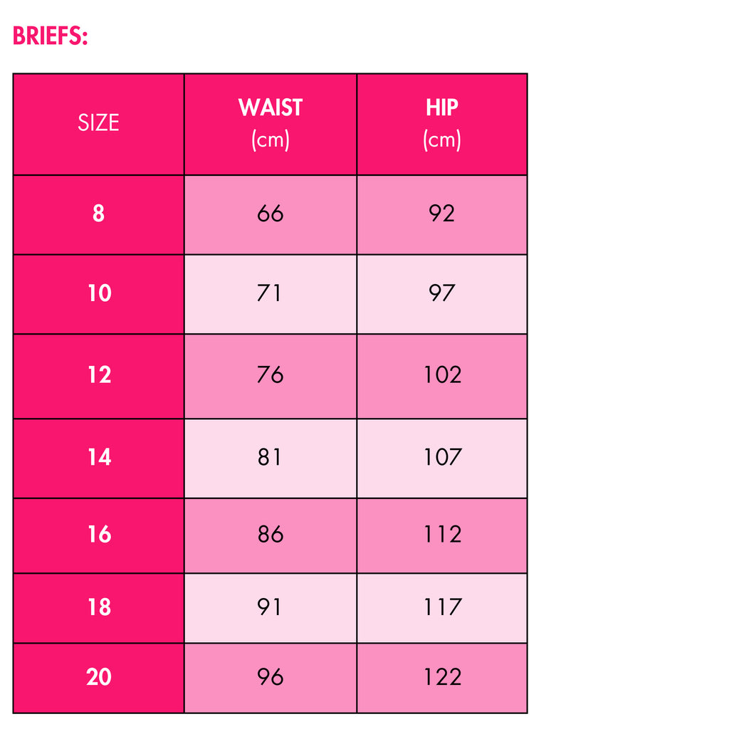 Size Chart – Eleven Intimates