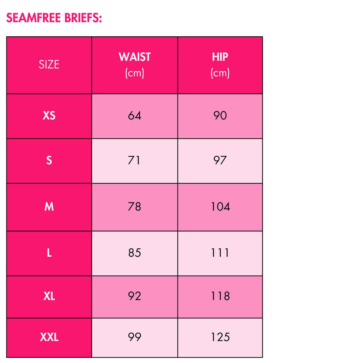 Size Chart – Eleven Intimates