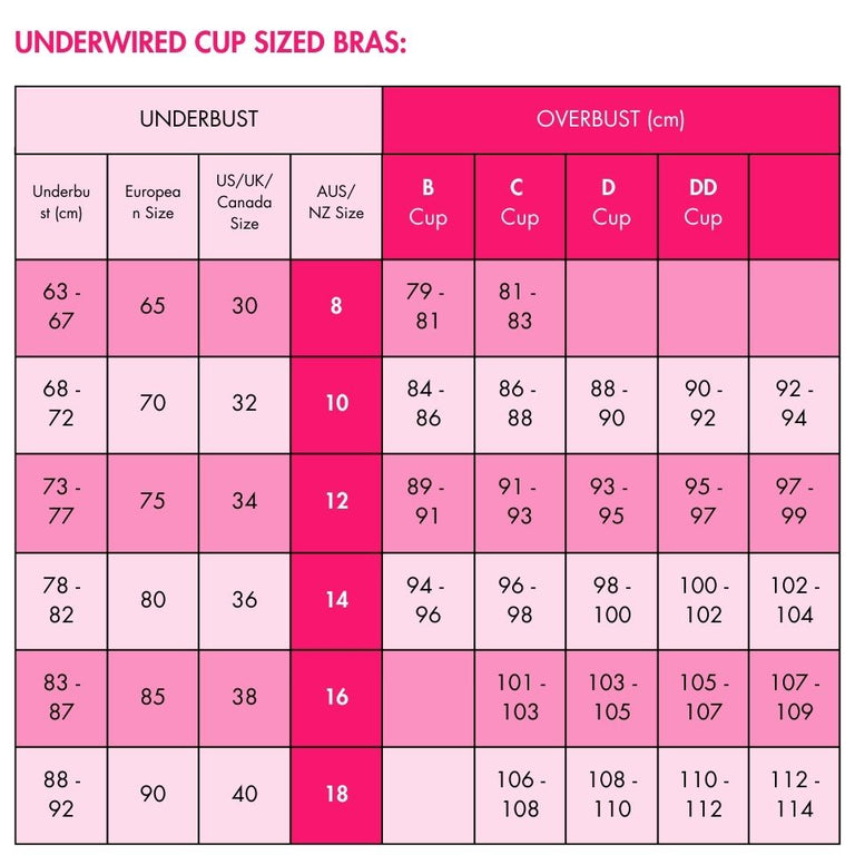 Size Chart – Eleven Intimates